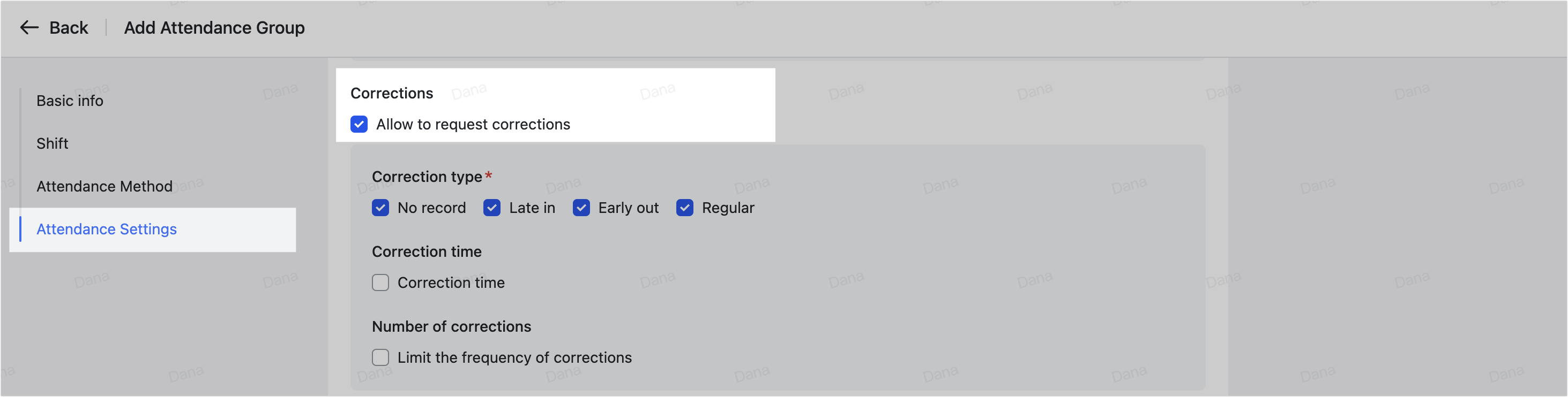 Admin | Set up attendance correction rules