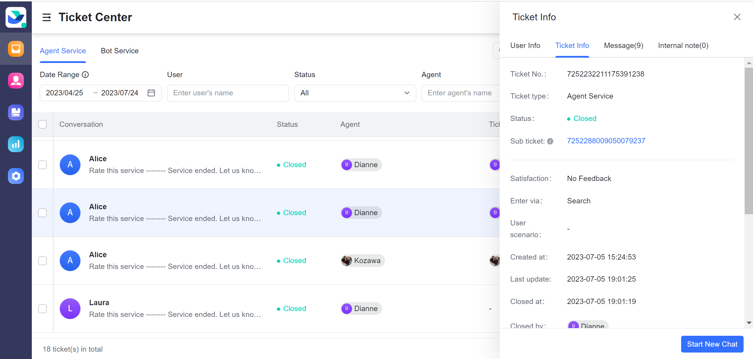 Reopen a ticket
